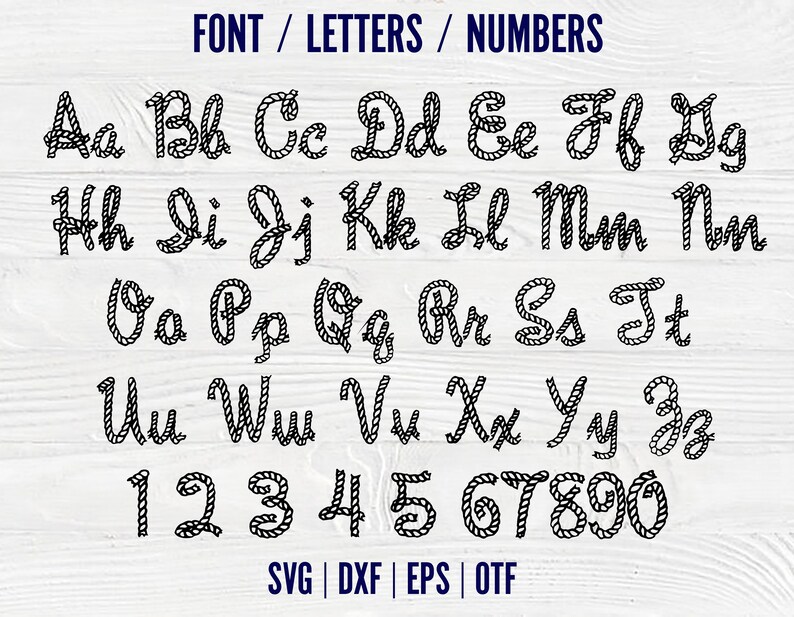 Cowboy Rope Font Svg Handwriting Font Svg Rope Letters Svg - Etsy