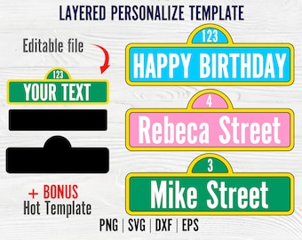 Street Birthday Banner Svg, Fun Art, Street Sign Svg, Street SVG Cricut ...