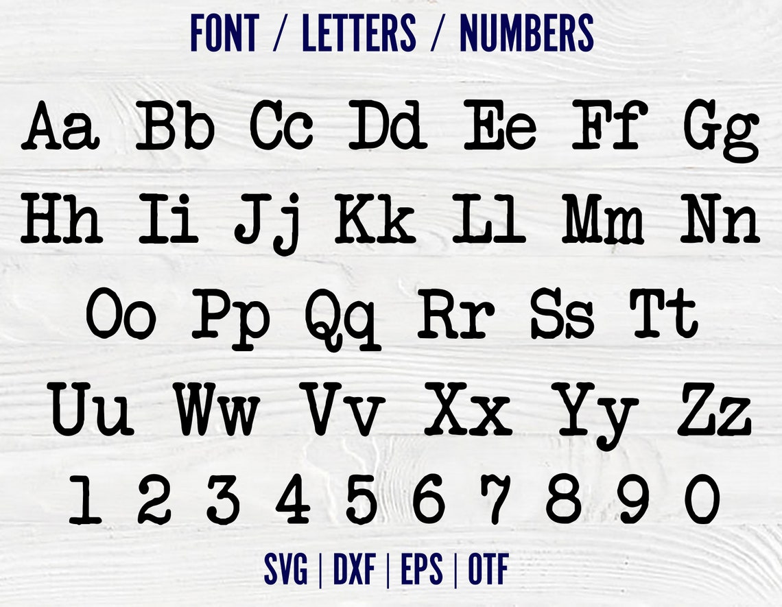 Typewriter SVG Alphabet Letters Cricut Font Cut Typewriter Font OTF SVG ...