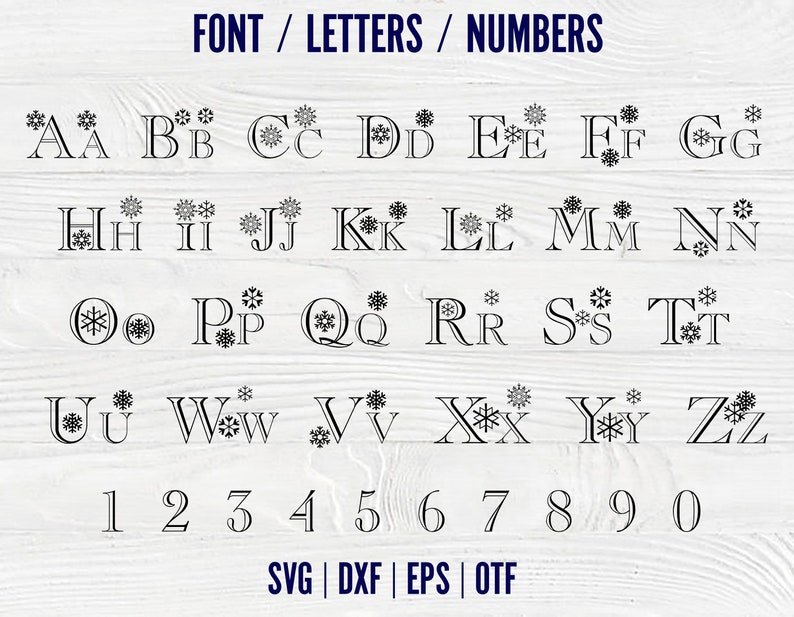 Snowflake Font Svg Christmas SVG Letters Cricut Christmas Font - Etsy