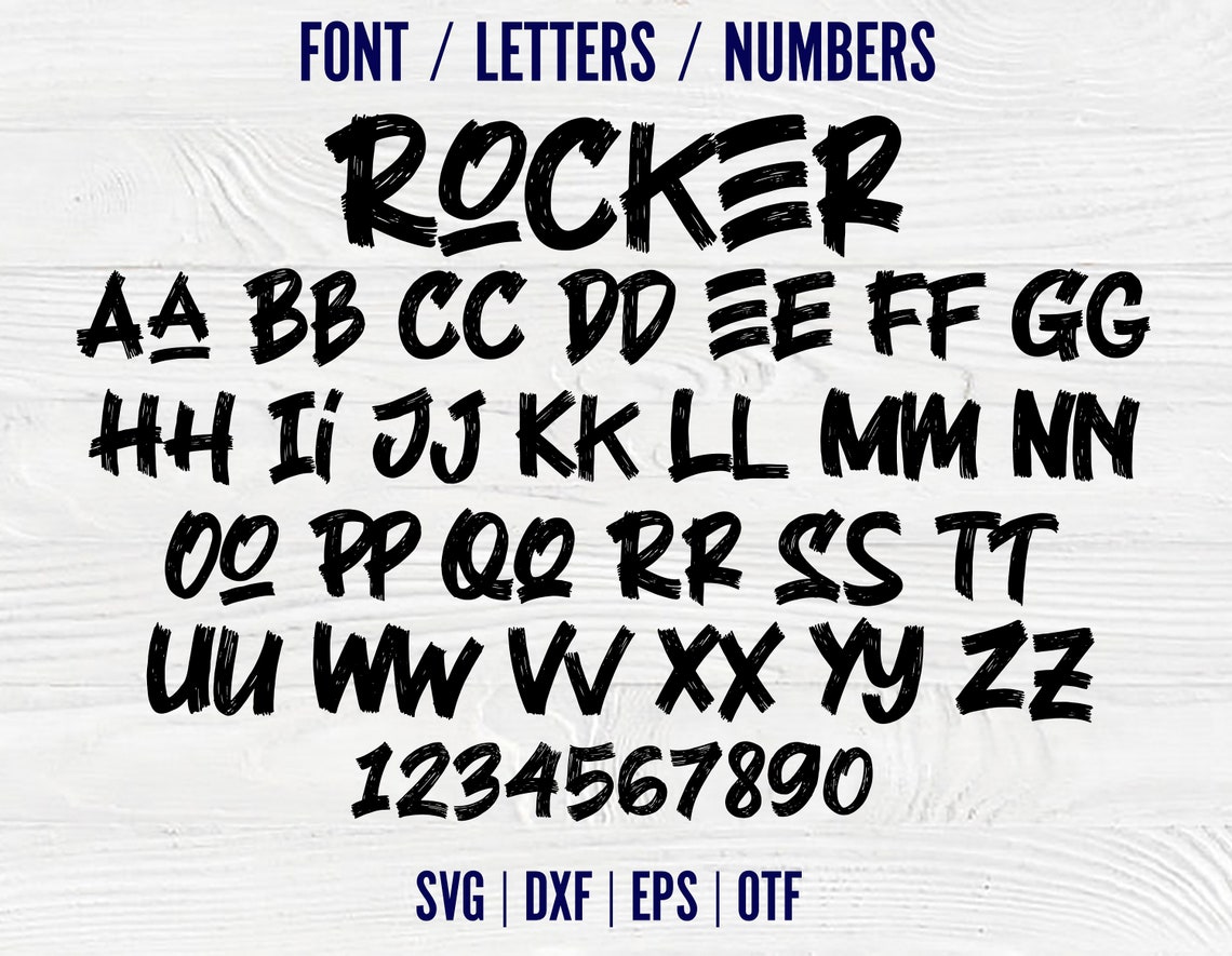 Rock Font OTF Rock Letters SVG Rocker Font Svg Rock Svg - Etsy