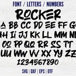 Rock Font OTF Rock Letters SVG Rocker Font Svg Rock Svg Alphabet Rocker ...