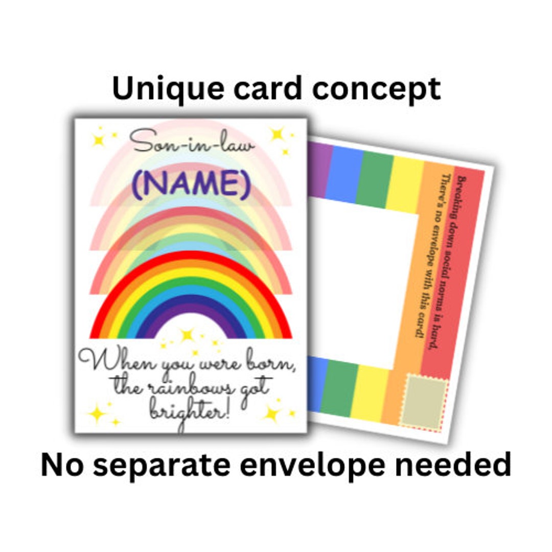 Personalised Rainbow Son-in-law Birthday Card, the Perfect Gift for ...