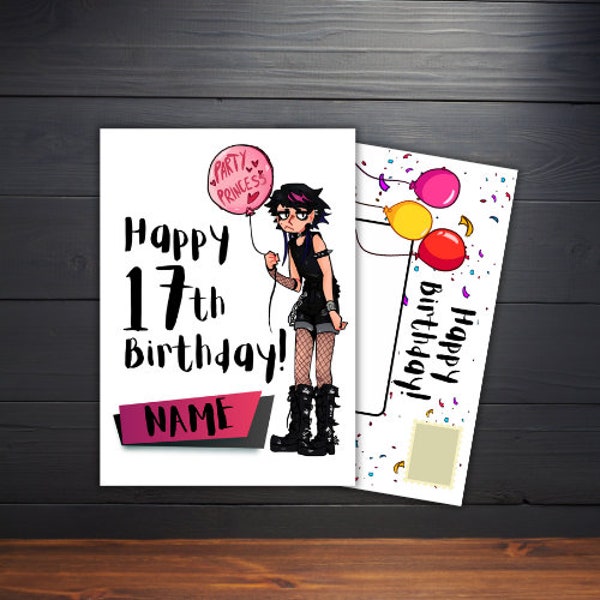 17 Yr Girl Birthday Card - Etsy UK