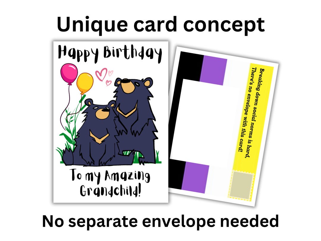 Cute Bear Gender Neutral Birthday Card to My Amazing Grandchild Non ...