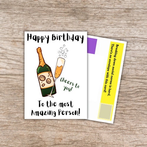 Gender Neutral Birthday Card for Your Non-binary Relative or - Etsy