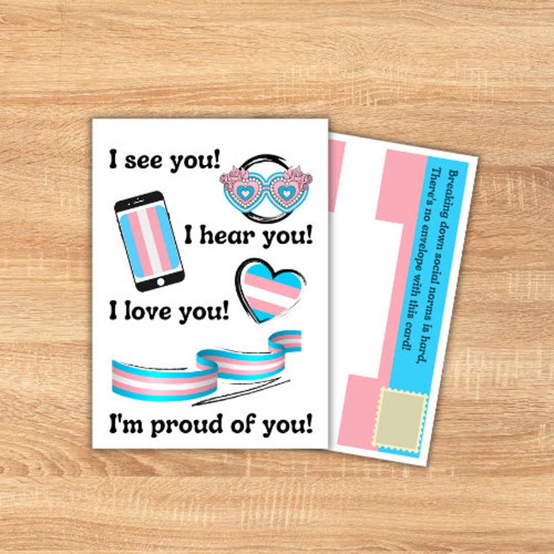 Transgender Birthday Card LGBTQ Inclusive Proud of You Handmade Made to Order Made in UK Free ...