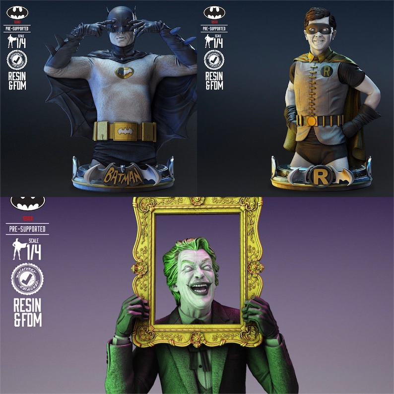 1960s Batman TV Series Trio Batman Robin and Joker - Etsy Australia