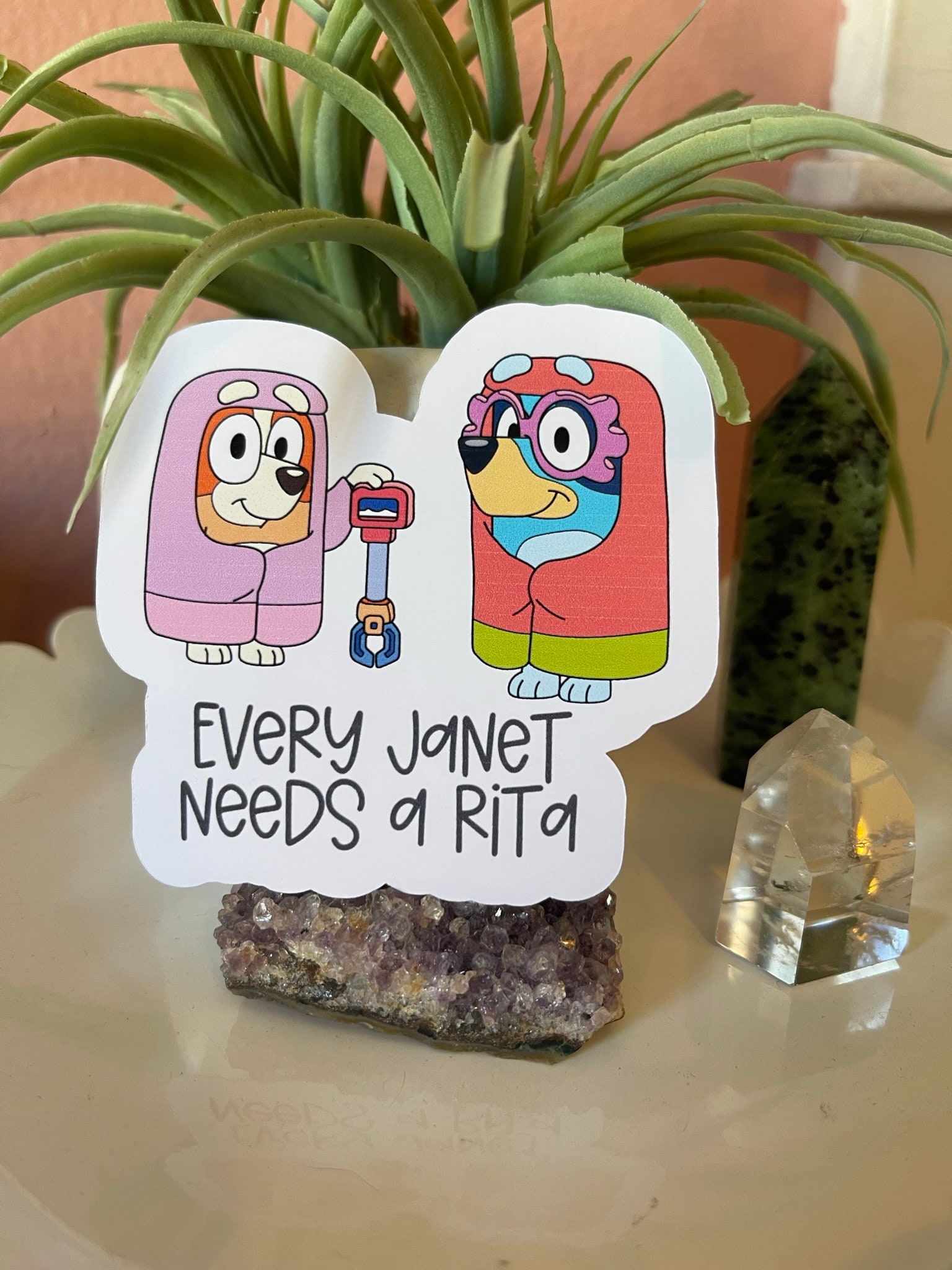 Bluey Inspired Rita and Janet Vinyl Sticker, Laptop Sticker, Water ...