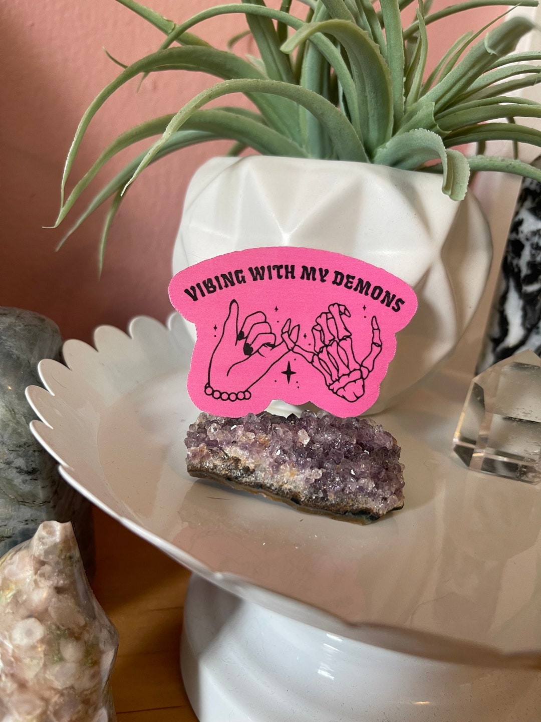 Vibing With My Demons Vinyl Waterproof Sticker - Etsy