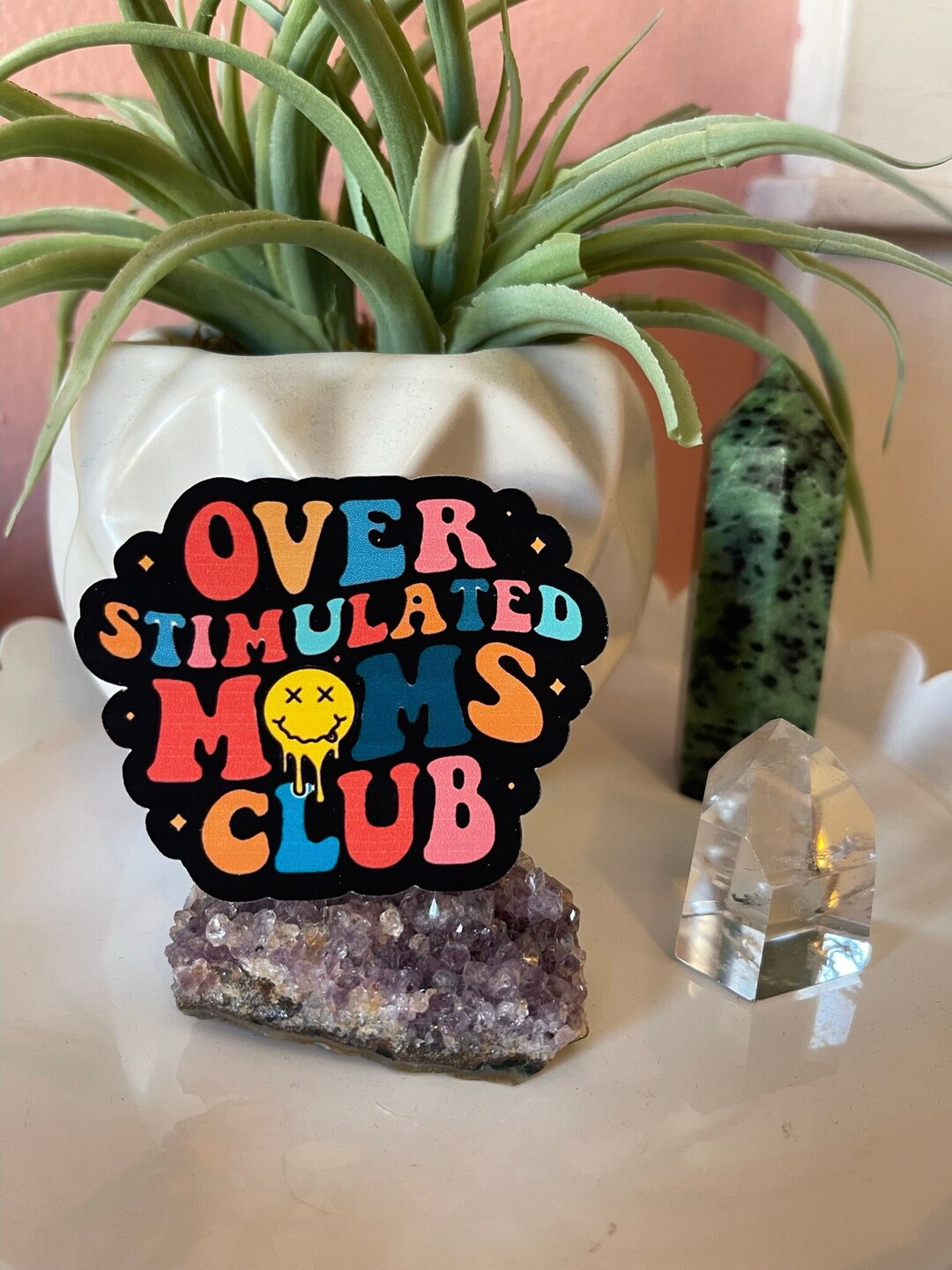 Overstimulated Mom Vinyl Sticker, Laptop Sticker, Water Bottle Sticker ...