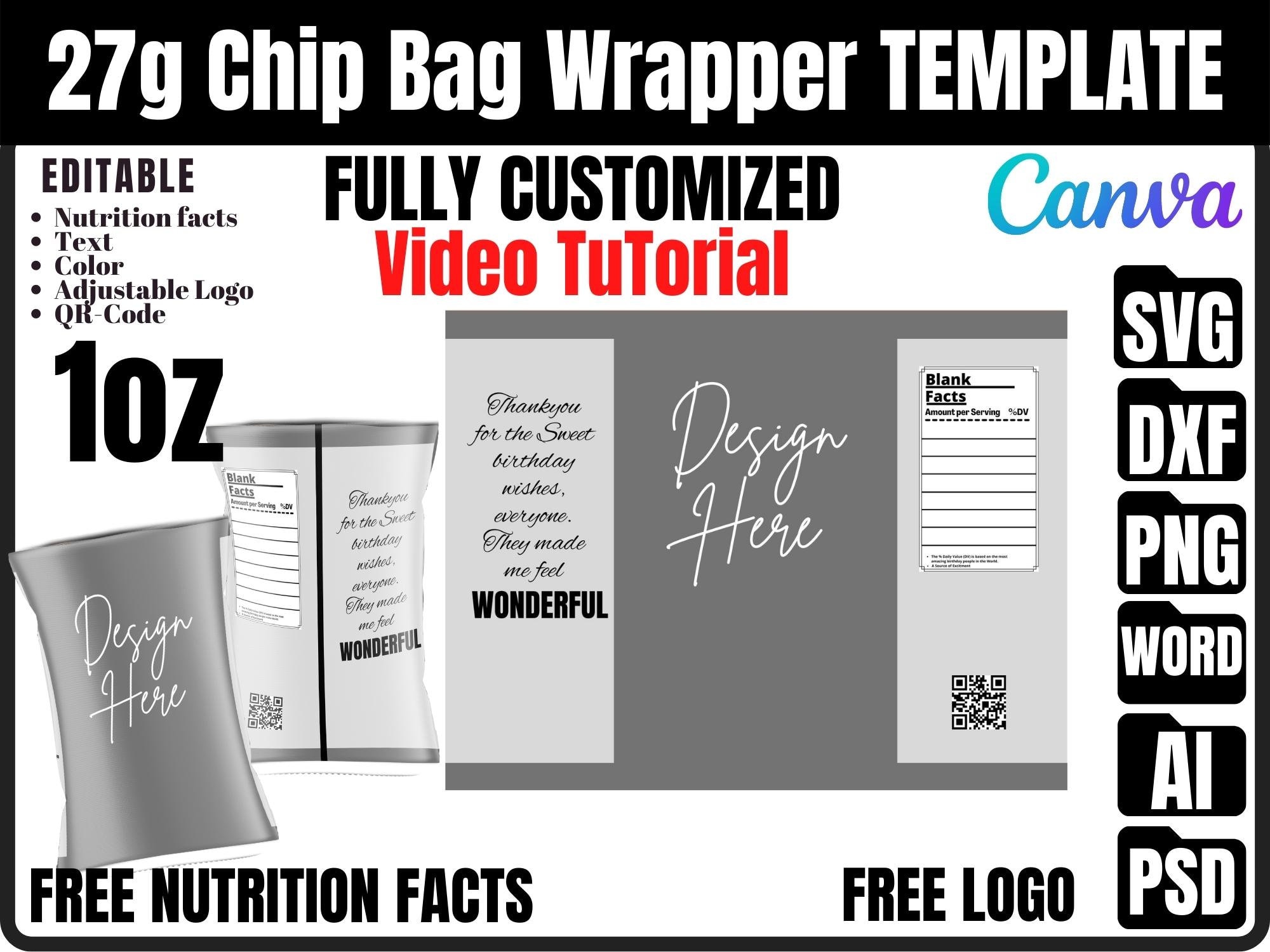 Chip Bag Template Instant Download, Chip Bag Template, Chip Bag Label ...