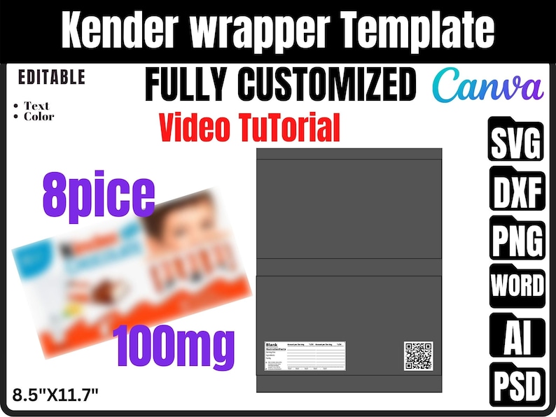 Cinder Chocolate Wrapper Template 100gm, Chocolate Template, Cinder Joy ...