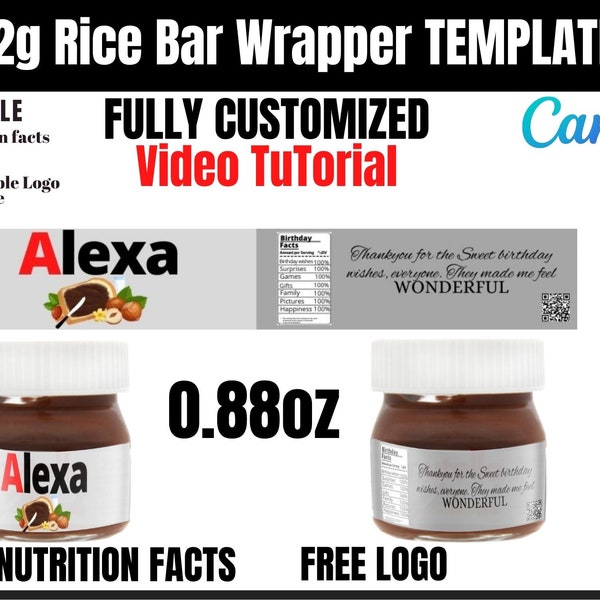 Mini Nutella Template - Etsy