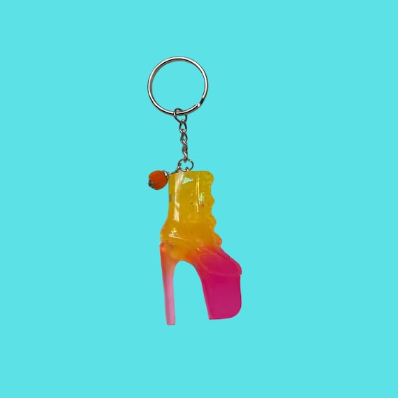 PINK LEMONADE Pole Dance Keychain / Neon Gradient Heel - Etsy