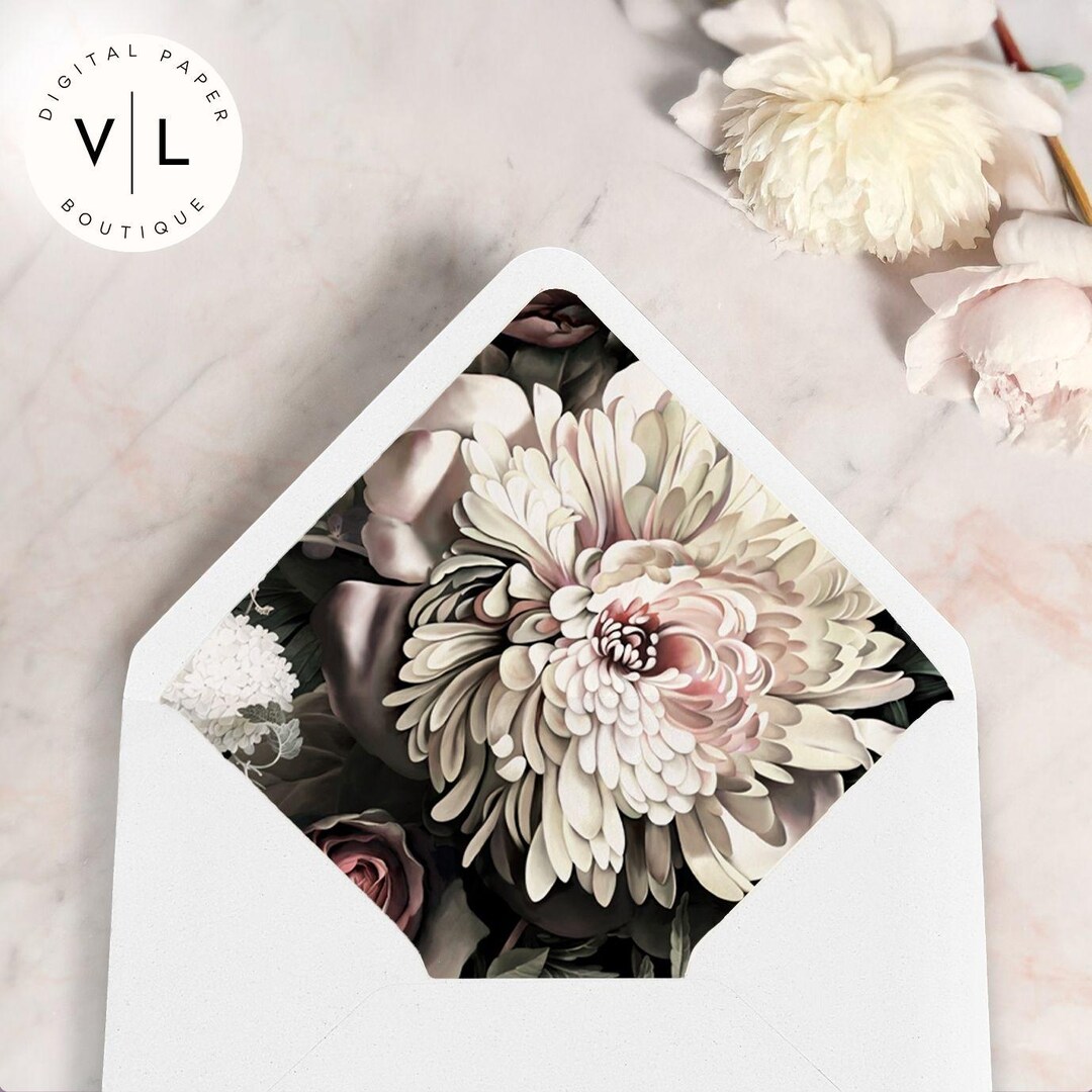 Charming Vintage Floral Envelope Liner - Instant Digital Download for ...