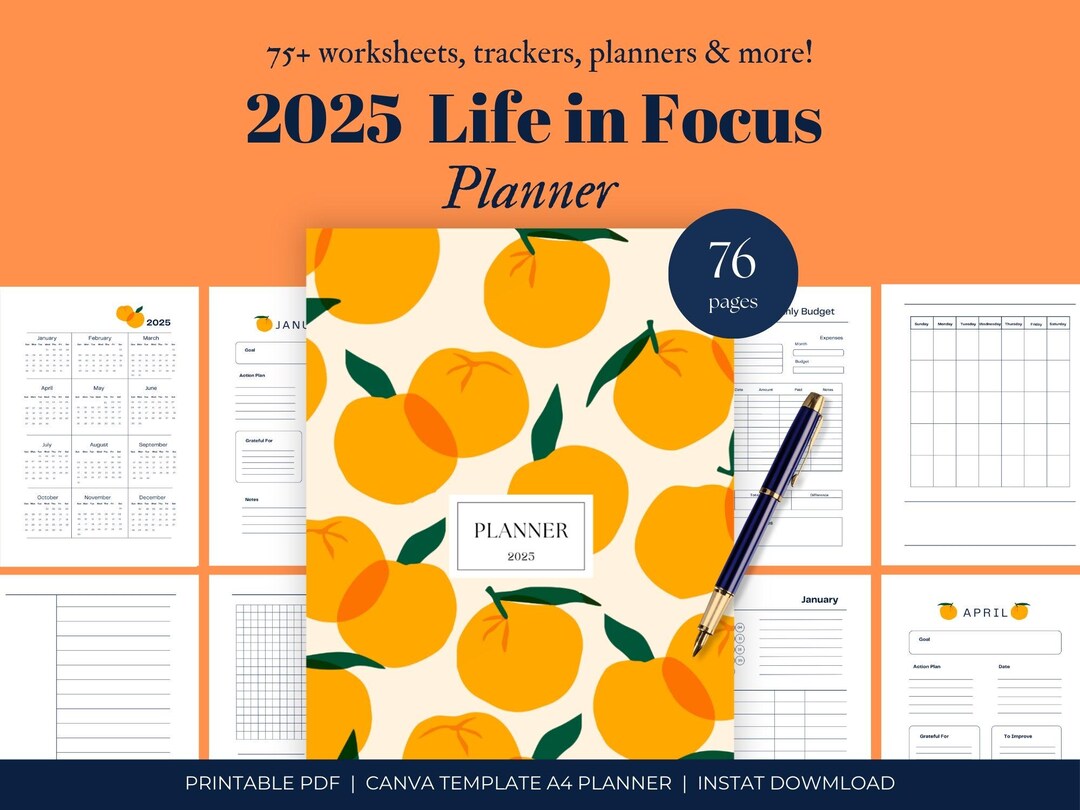 Peachy Perfect: 2025 Life Planner for Goal-getters | Printable Planner ...