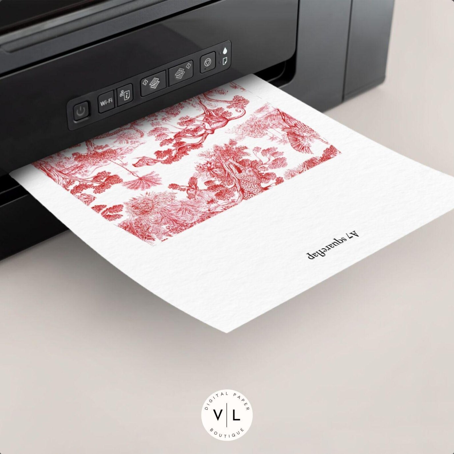 Vintage Jungle Toile Envelope Liner: Printable Safari Stationery ...