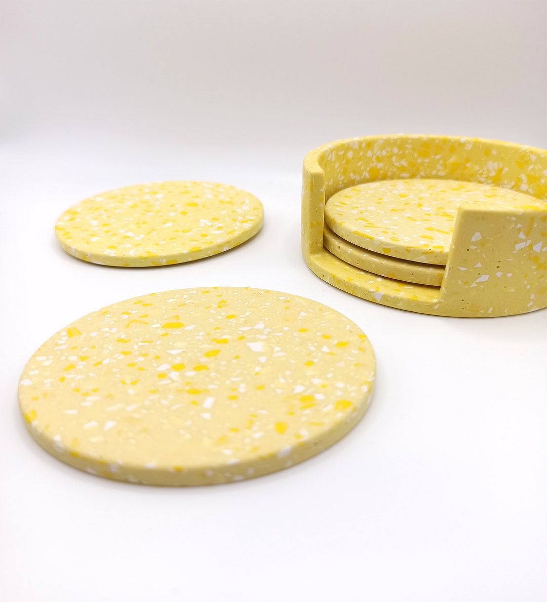 Terrazzo Round Coasters, Collection Coaster Set - Etsy