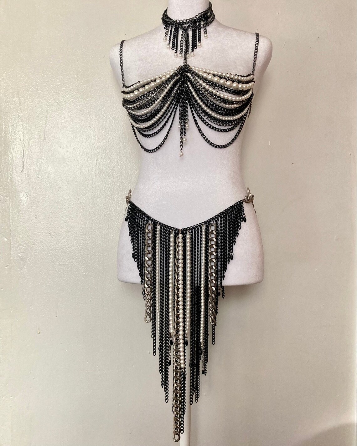 Dark Goddess Set NYX Mermaid Top Fashion Skirt Body Jewelry Festival ...