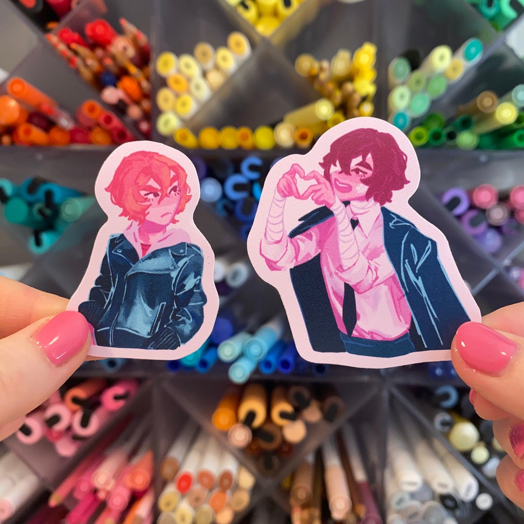 Soukoku Heart Sticker | 6CM Cute Vinyl Sticker - Etsy UK