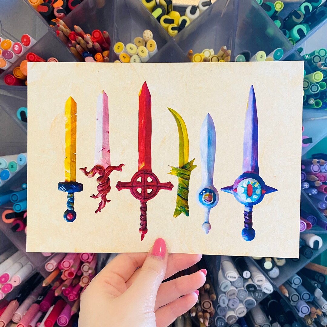 Adventure Time Swords Print | A5 Matt Art Print - Etsy