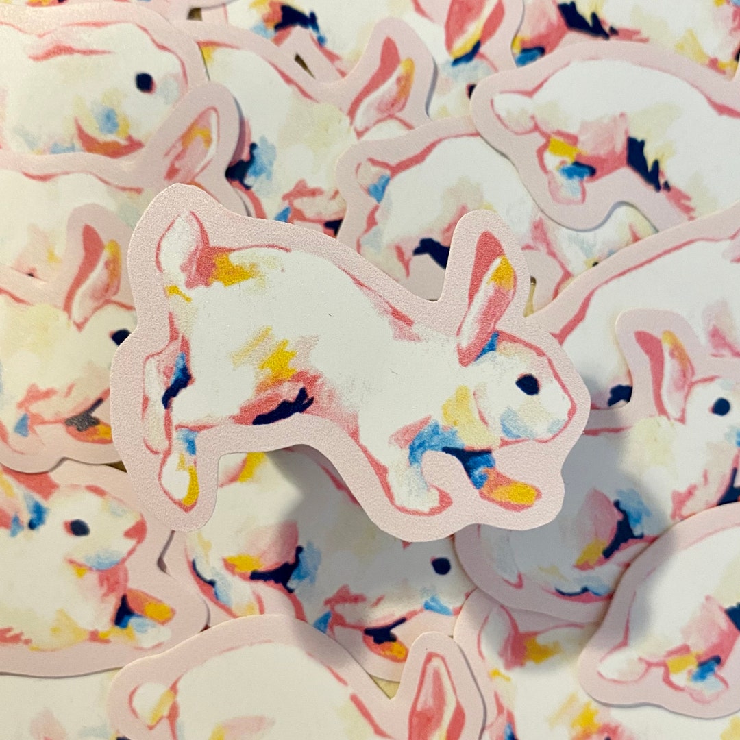 Running Rabbit Sticker | 5CM Cute Vinyl Sticker - Etsy