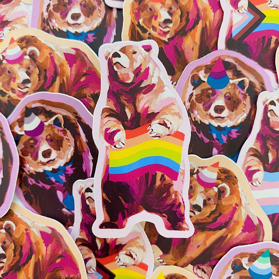 Pride Bear Sticker | 5CM Cute Vinyl Sticker - Etsy
