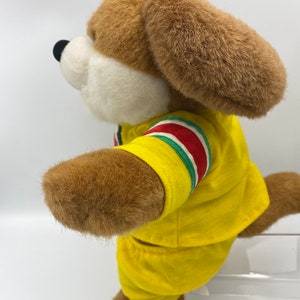 1991 Toymaster Retro Soft Toy Dog. Standing With Bright Yellow Outfit ...