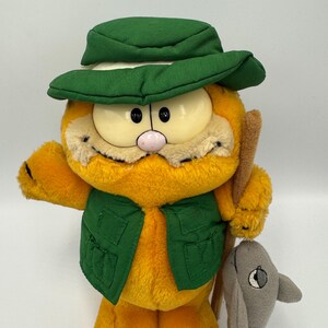 Garfield ‘the Fisherman’ Cat Vintage Retro Soft Plush Toy Made by Dakin ...