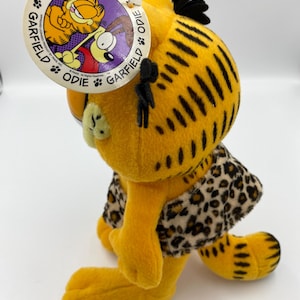 Rare 1980s Garfield ‘caveman’ Cat Vintage Retro Soft Plush Toy Made by ...