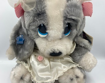 Sad Sam & Honey Retro Soft Toy Dog sad Sam on Sleigh by Applause 1980s ...