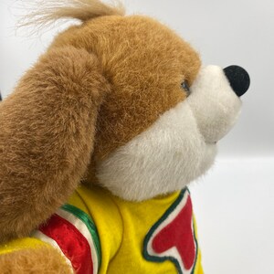 1991 Toymaster Retro Soft Toy Dog. Standing With Bright Yellow Outfit ...