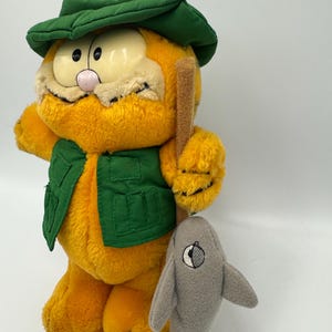 Garfield ‘the Fisherman’ Cat Vintage Retro Soft Plush Toy Made by Dakin ...
