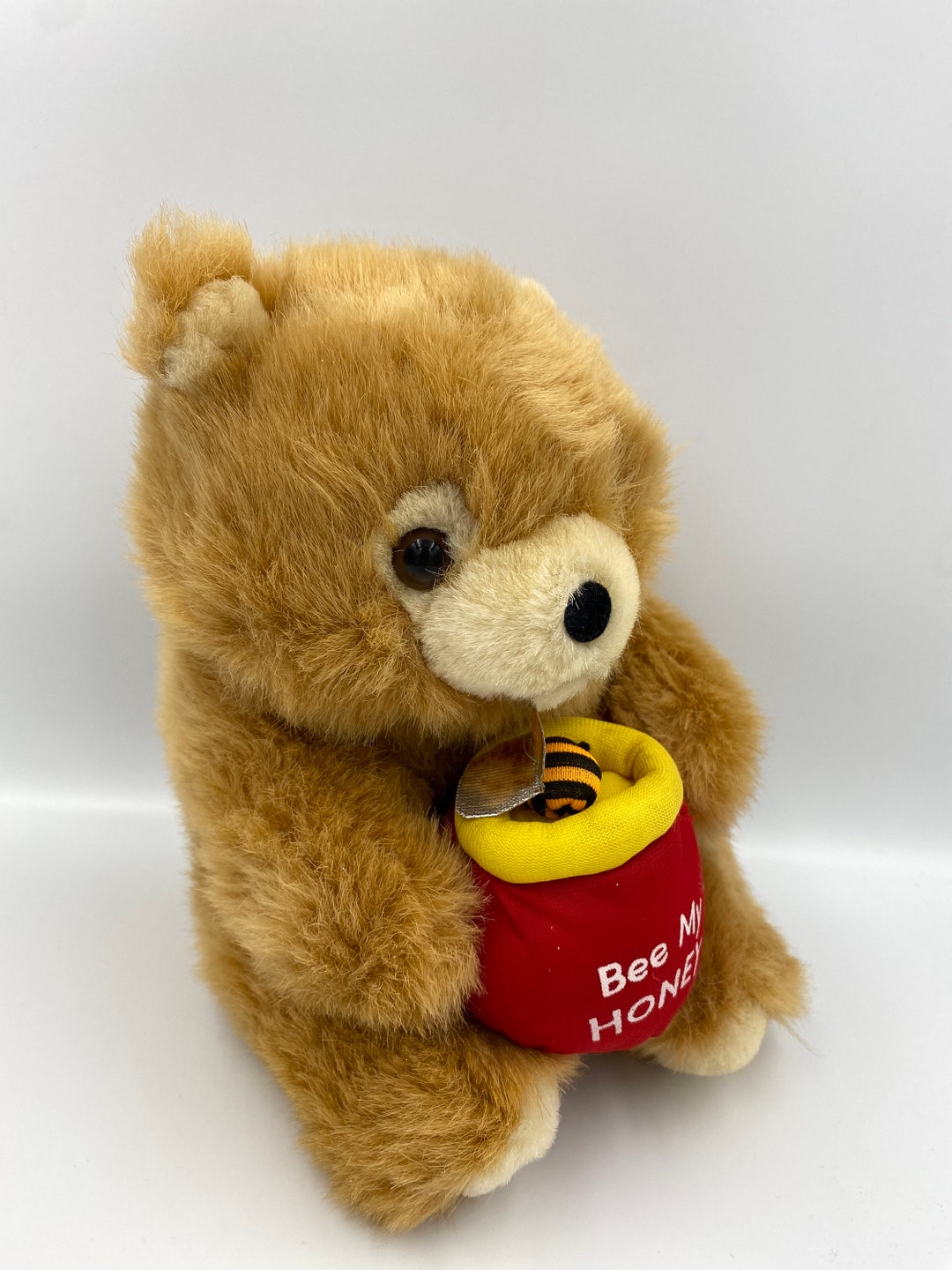 Teddy Bear With Honey Pot & Bee by Playmakers 1990s. ‘bee My Honey ...