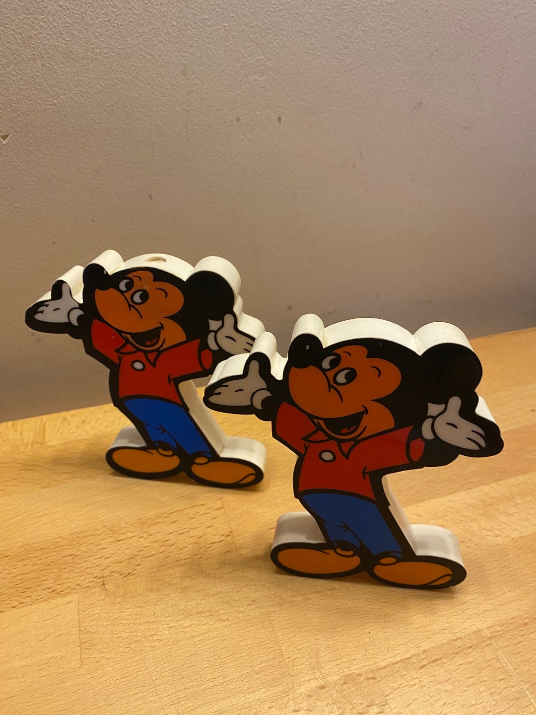 Pair of 1979 Vintage Mickey Mouse Squeaker Toys by Playcraft. Squeeze N ...