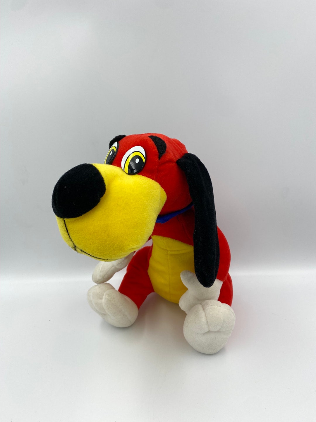 Retro 1980s Red Dog Droopy Ears Soft Plush Toy. Vibrant Colourful and ...