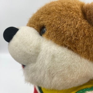 1991 Toymaster Retro Soft Toy Dog. Standing With Bright Yellow Outfit ...
