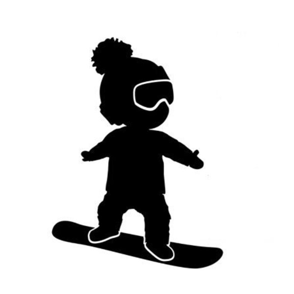Baby on Snowboard Svg - Etsy