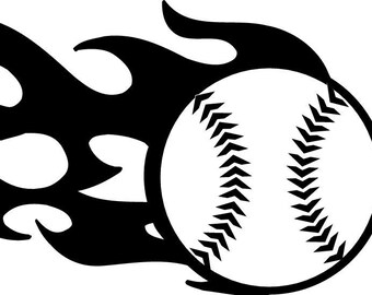 Baseball With Flame Svg - Etsy