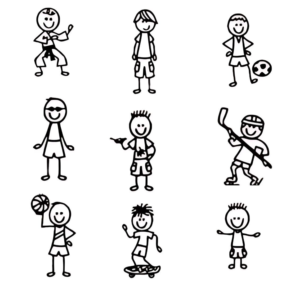 Boys Stick Figures Svg, Sports Svg, Basketball, Hockey, Stickman Svg ...