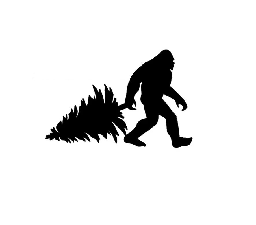 Sasquatch Bigfoot Dragging a Christmas Tree Vector File in SVG - Etsy