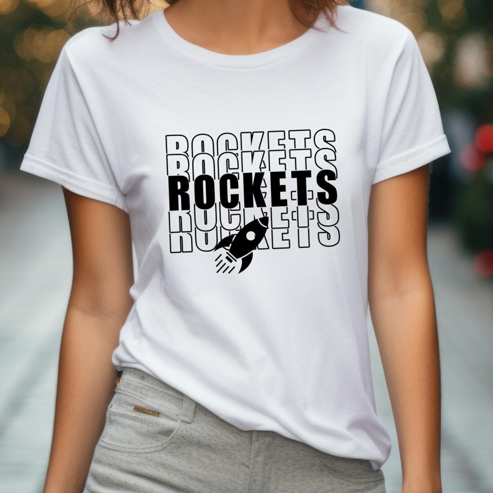 Rockets Mascot SVG: Stacked Font Team Shirt Design (digital Download ...