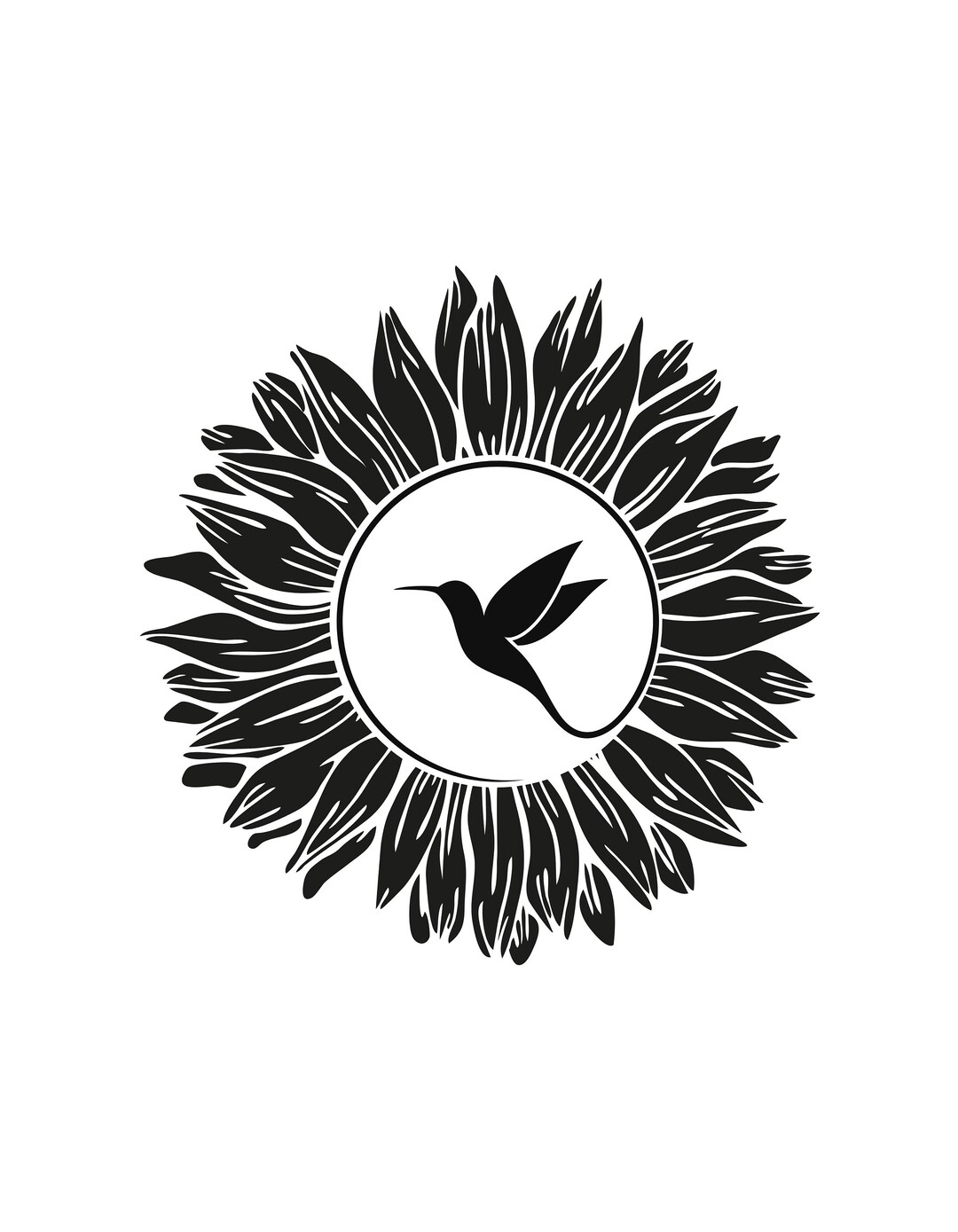 Hummingbird Sunflower SVG: Bird Clipart Vector File (digital Download ...