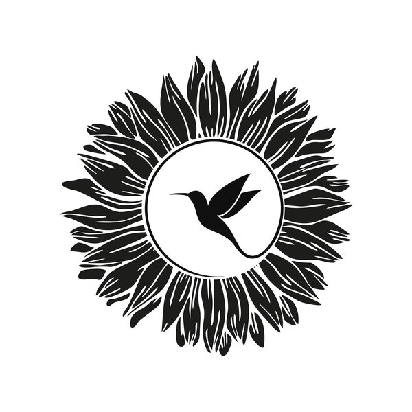 Sunflower and Hummingbird Svg - Etsy