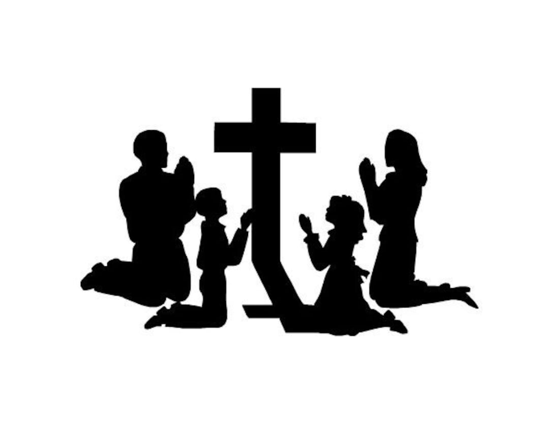 Pray Svg, Praying Svg, Family Praying Svg, Cross Svg, Faith Svg, Vector ...