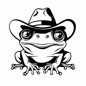 Frog Svg, Frog Png, Cowboy Svg, Cowboy Png, Frog in a Cowboy Hat Svg ...