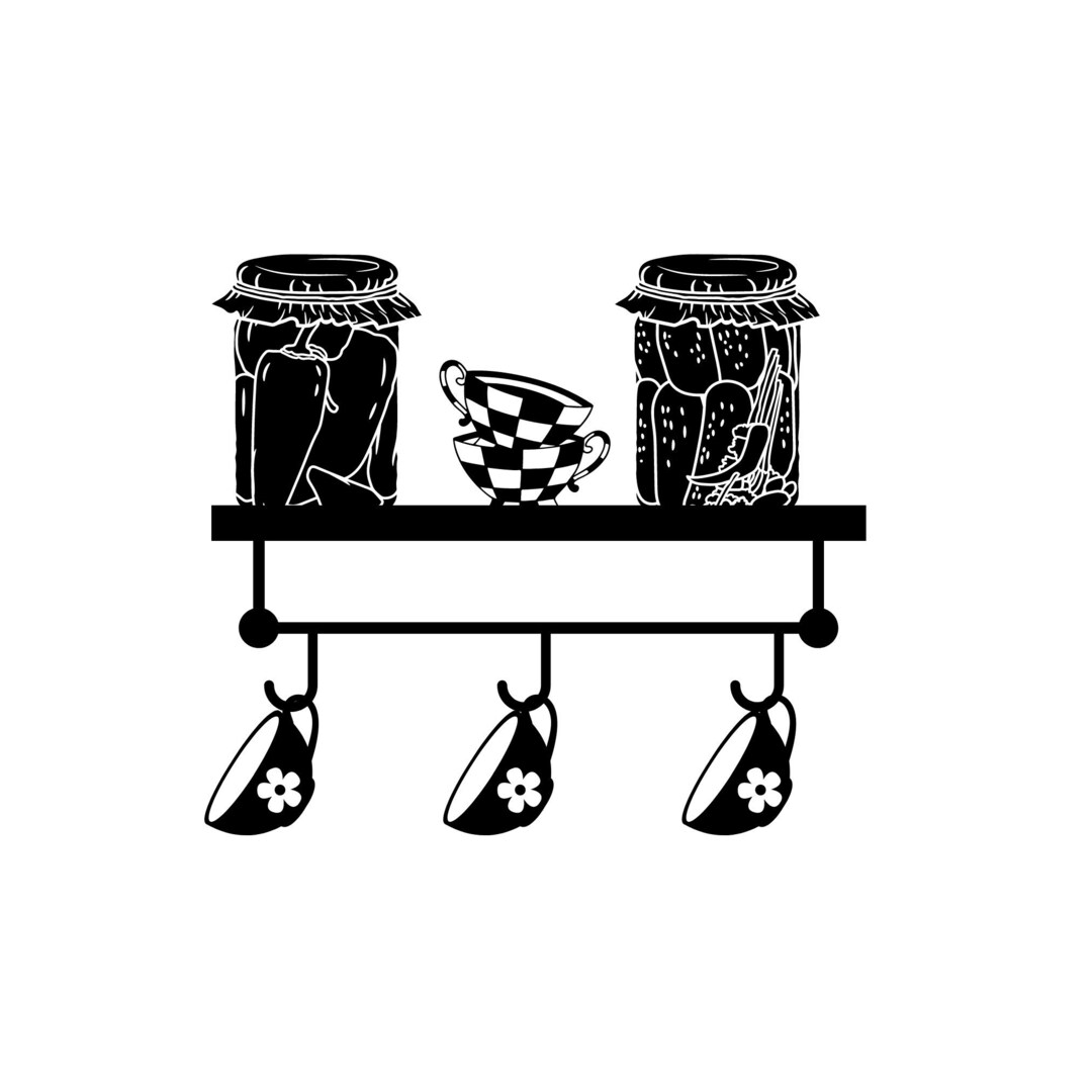 Shelf Svg, Kitchen Shelf Svg, Jars Svg, Canning Svg, Kitchen Svg ...