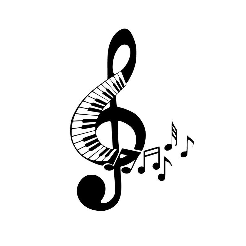 Treble Clef Piano SVG: Music Notes Clipart (digital Download) - Etsy
