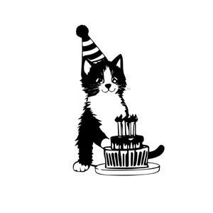 Birthday Svg, Birthday Cat Svg, Cat Svg, Birthday Kitten Svg, Kitten ...